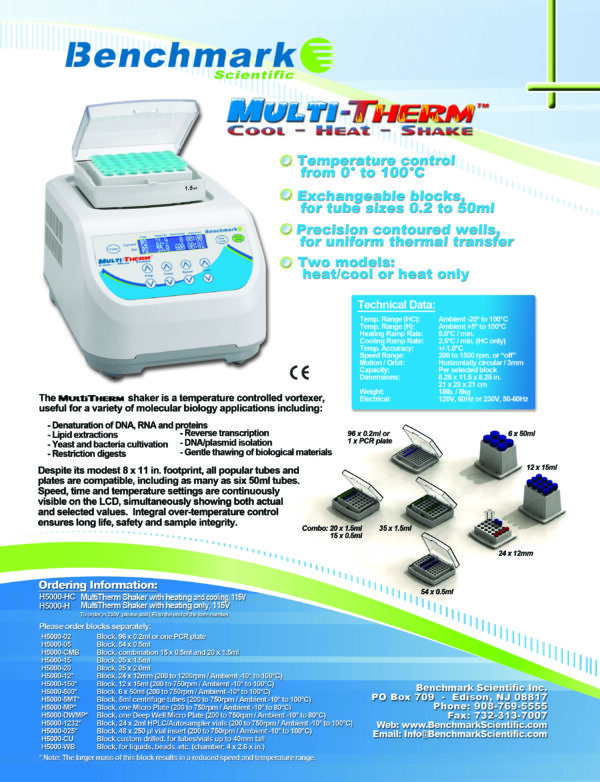 H5000-HC (MultiTherm) HR EM – Benchmark Scientific, Inc.